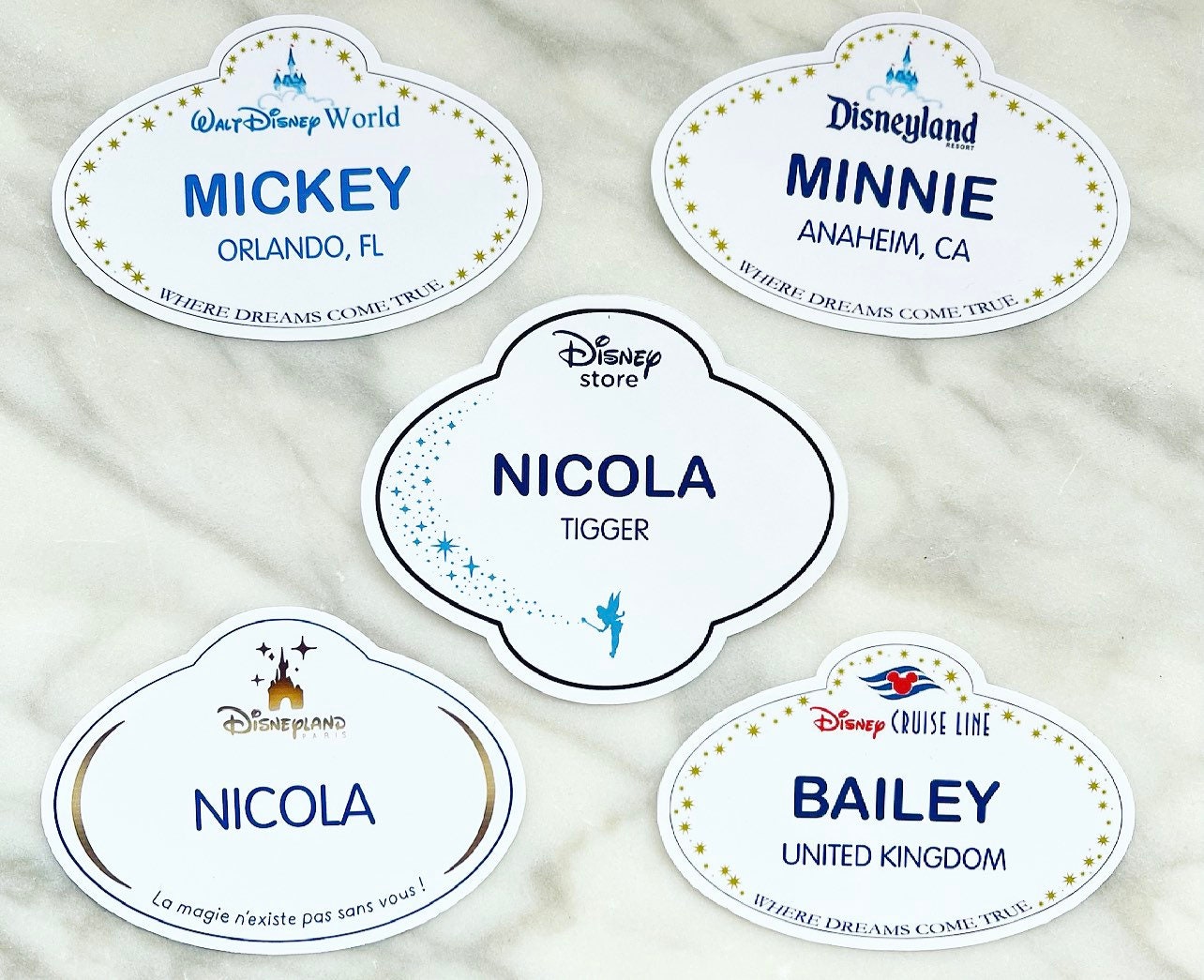 Custom Personalised Cast Member Badge Name Tag Sticker | Walt Disney ...
