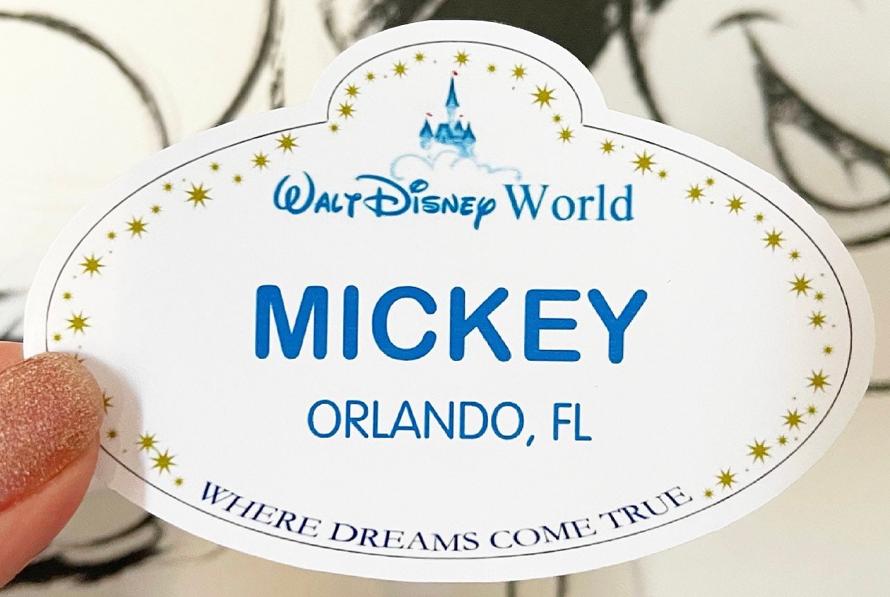 Custom Personalised Cast Member Badge Name Tag Sticker Walt | Etsy