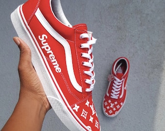 Custom Lv Supreme Vans | semashow.com
