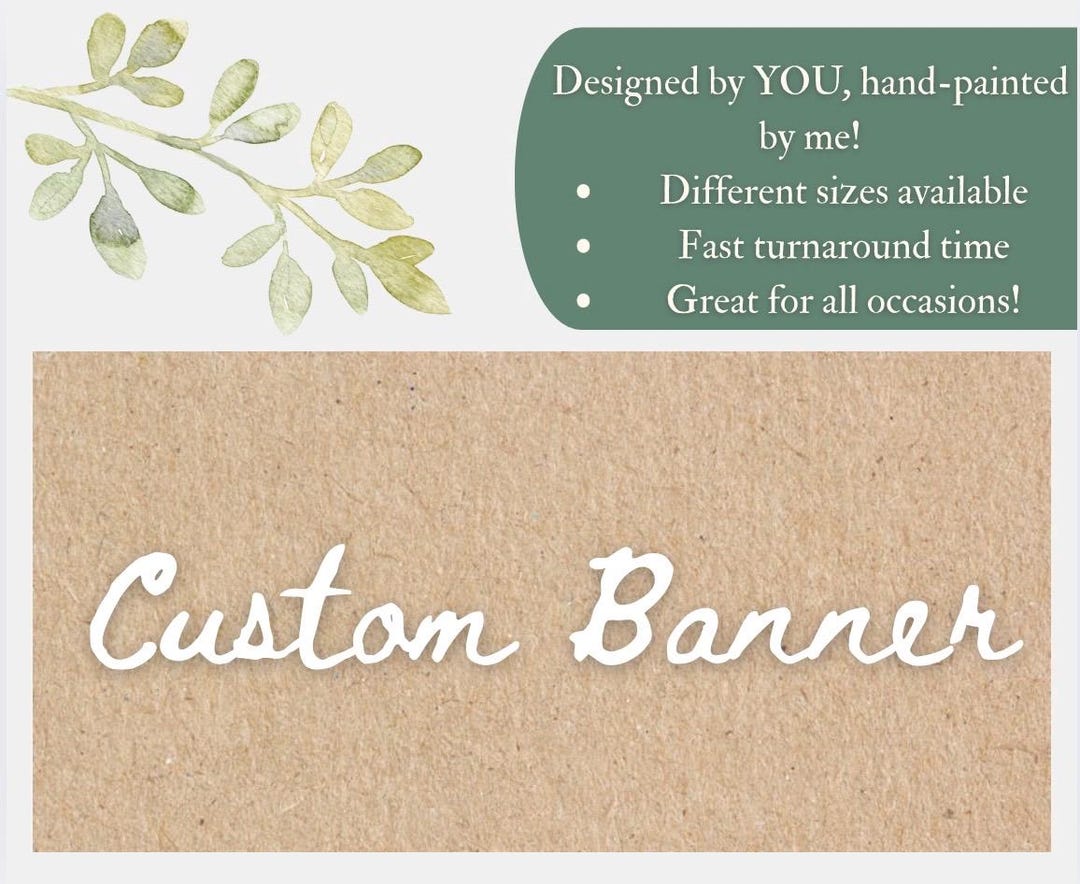 Custom Brown Paper Banners, Custom Banners, Custom Hand Painted Banners ...