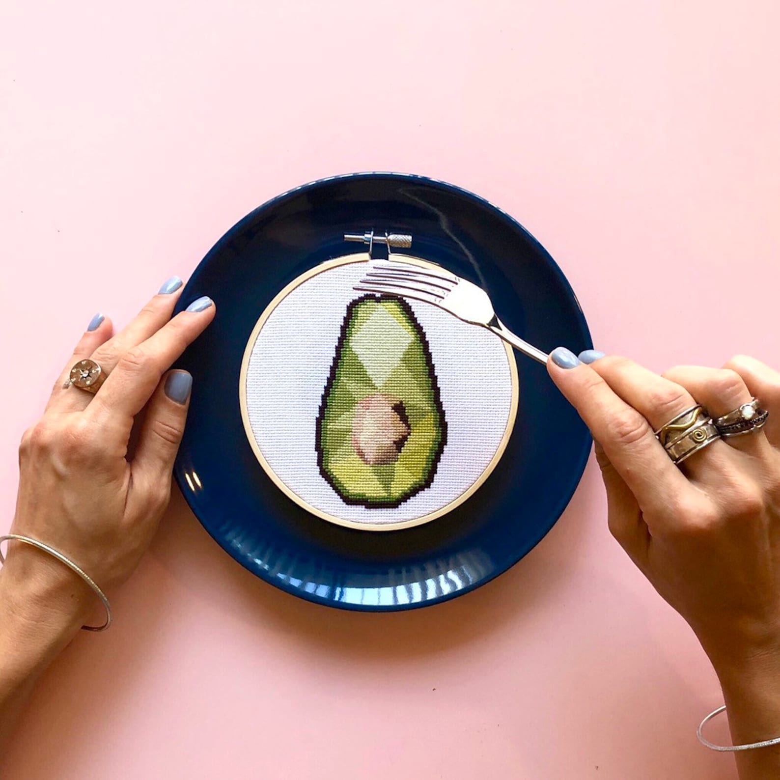 Avocado Cross Stitch Pattern PDF Geometric Cross Stitch | Etsy