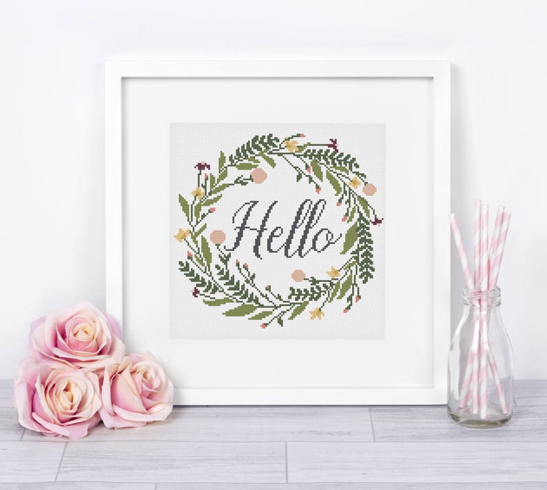 Hello Home Cross Stitch Pattern PDF Quote Cross Stitch - Etsy