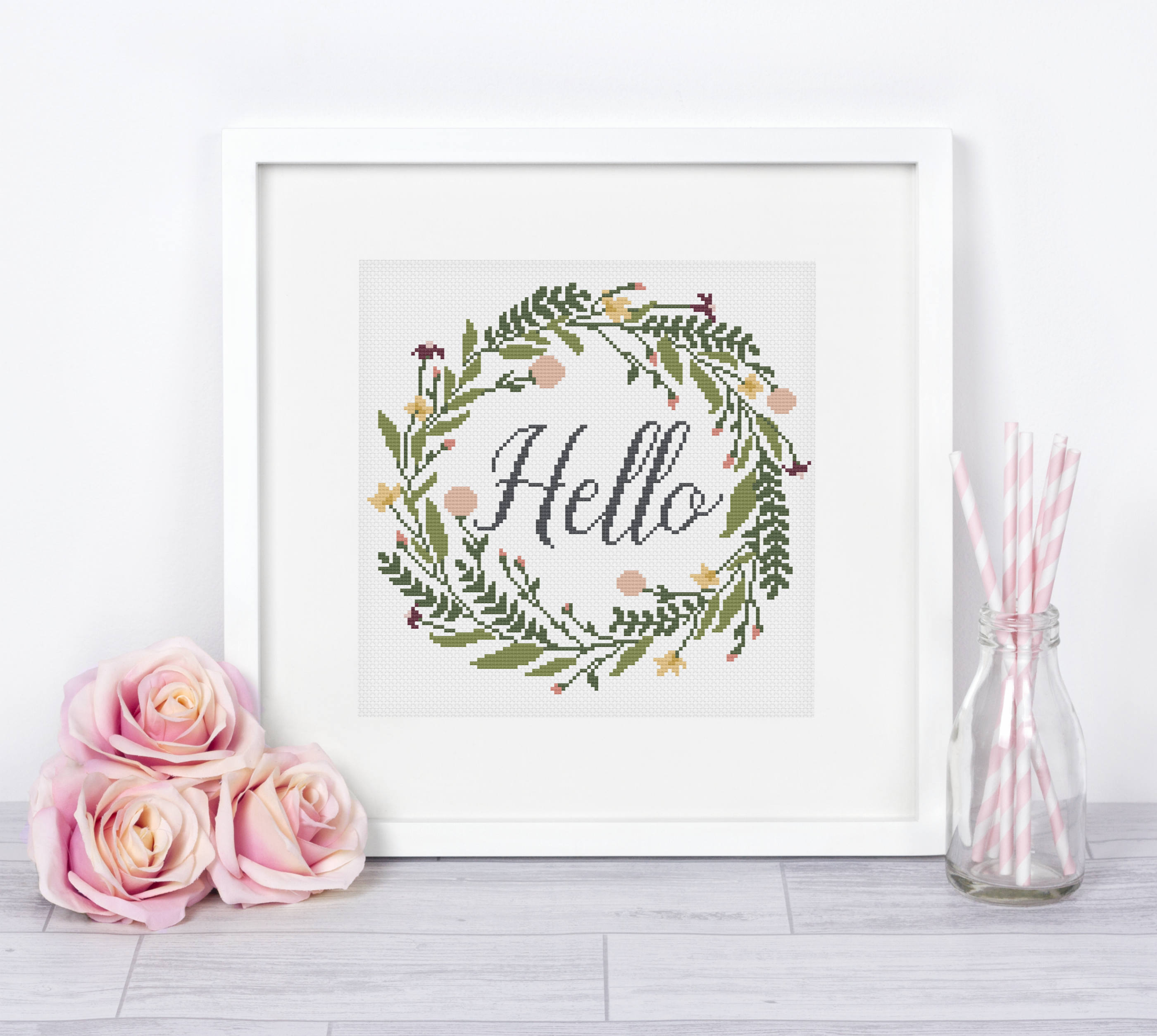 Hello Home Cross Stitch Pattern PDF Quote Cross Stitch - Etsy