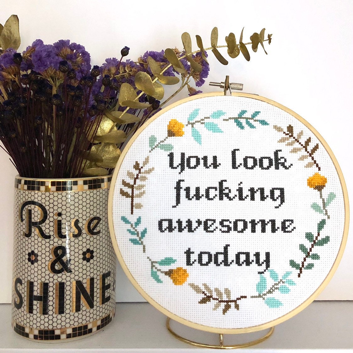 You Look Awesome Cross Stitch Pattern Quote Cross Stitch - Etsy