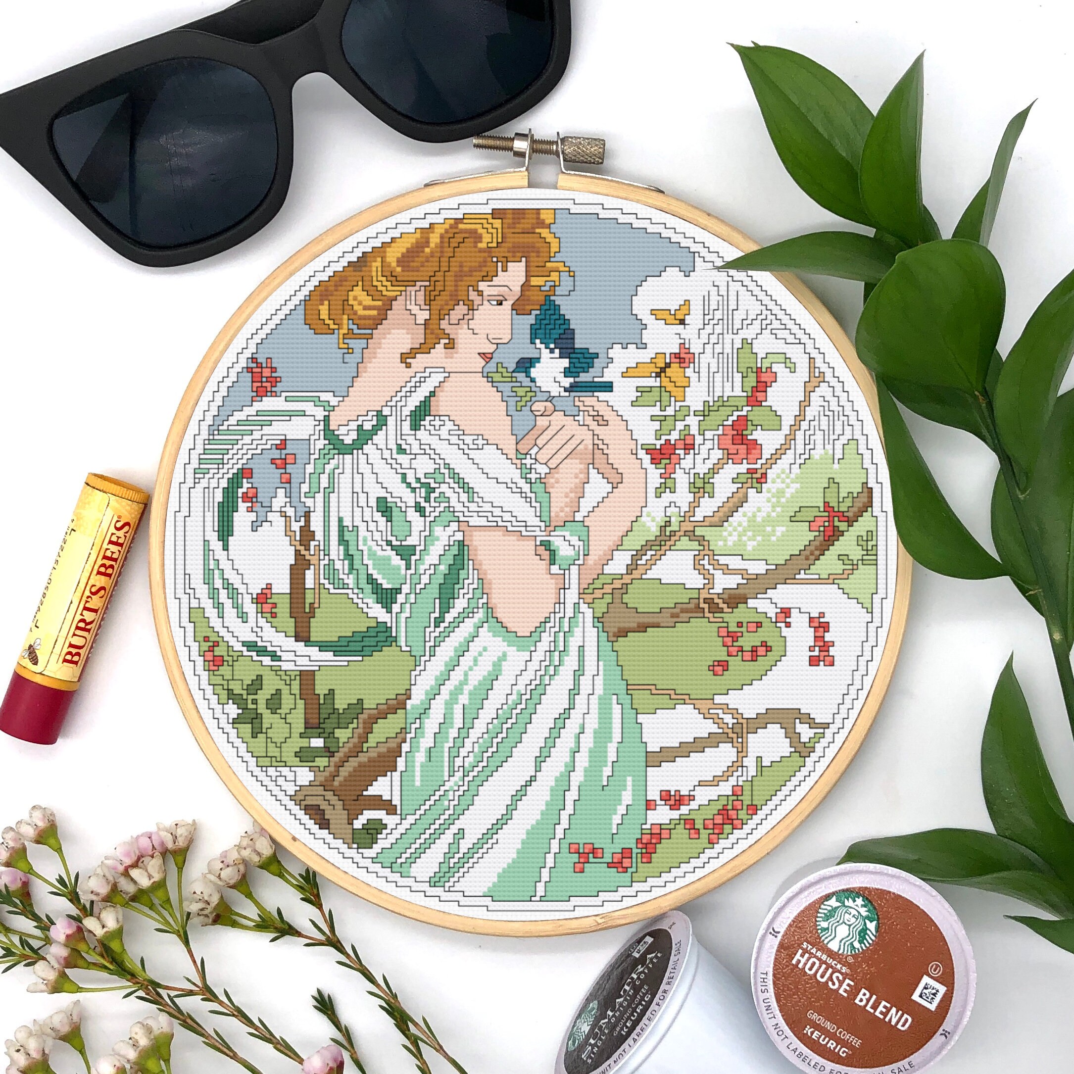 Alfons Mucha Cross Stitch Pattern set of 2 Art Nouveau | Etsy