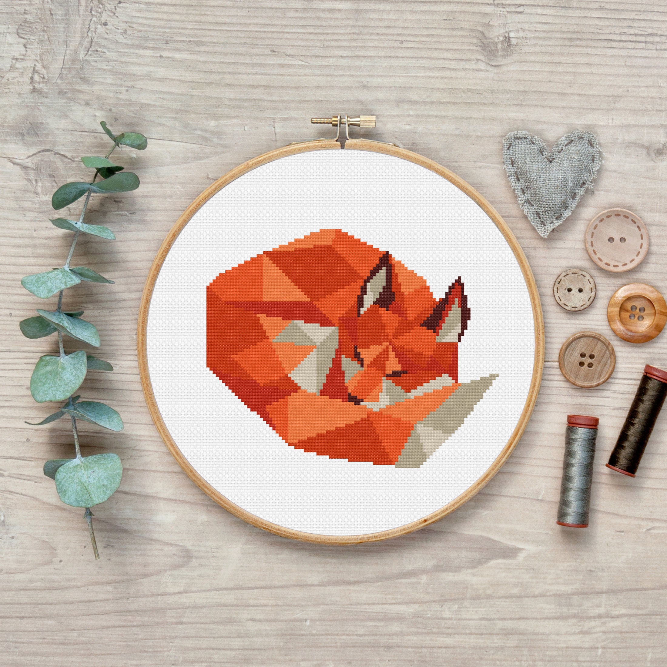 Fox Cross Stitch Pattern PDF Geometric Cross Stitch Fox | Etsy
