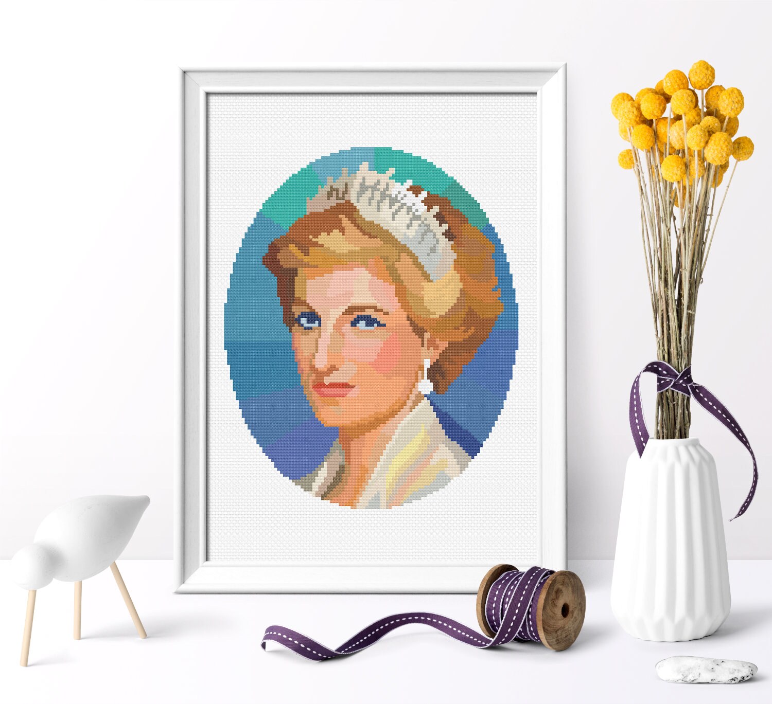 Princess Diana Cross Stitch Pattern PDF, Diana Cross Stitch Embroidery ...
