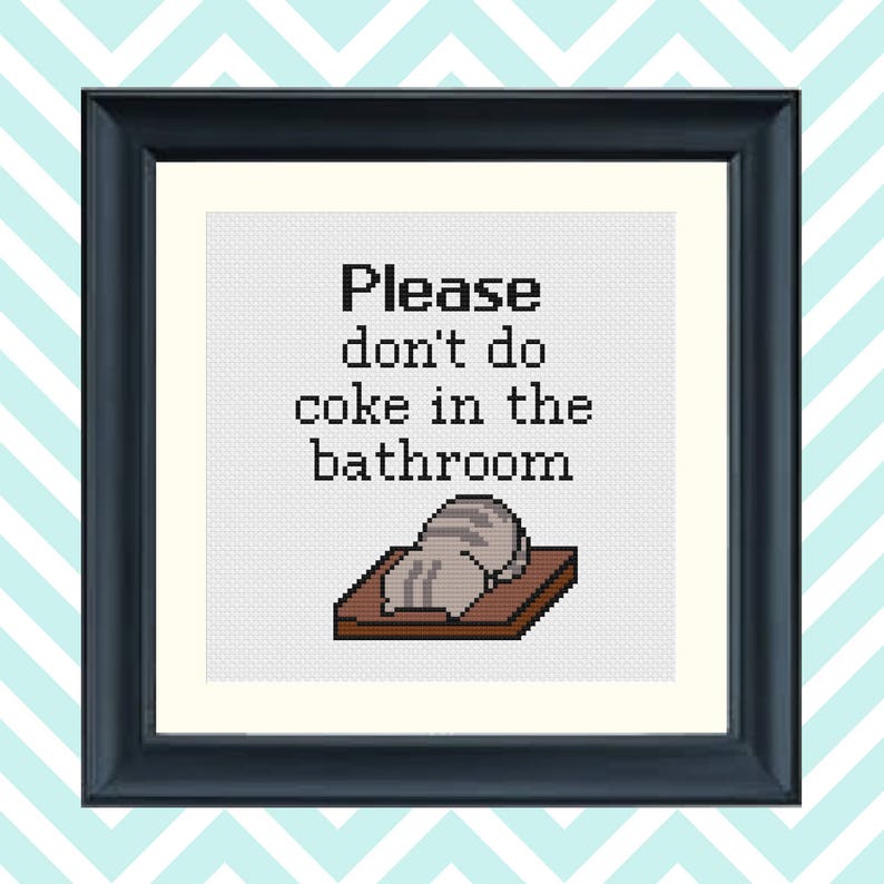 Funny Cross Stitch Please Don't Do Coke in the Bathroom - Etsy