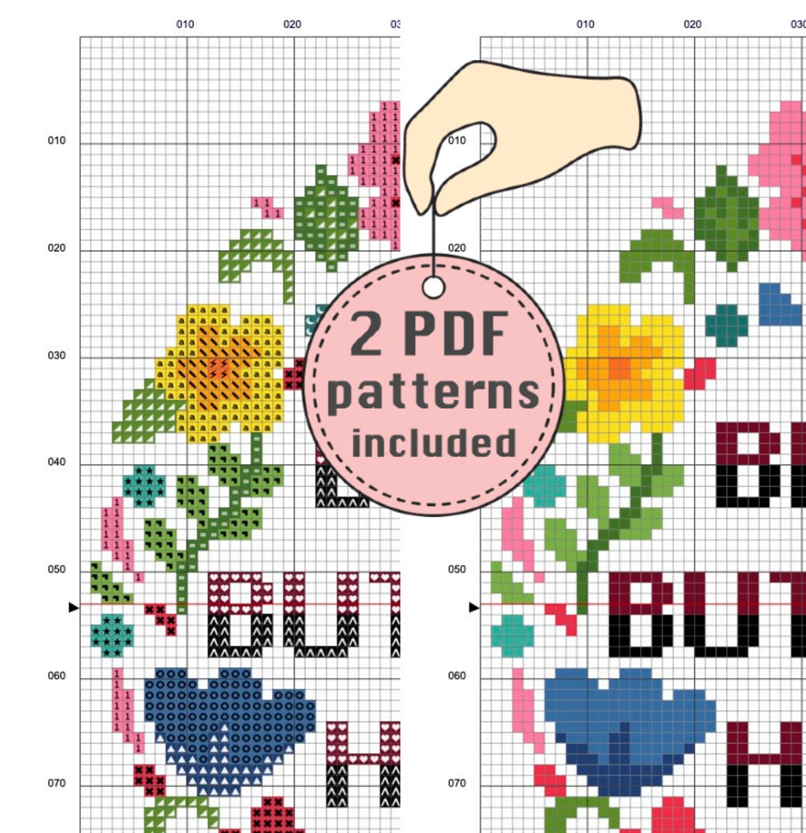 Cross Stitch Pattern / Funny Cross Stitch Pattern / Floral - Etsy