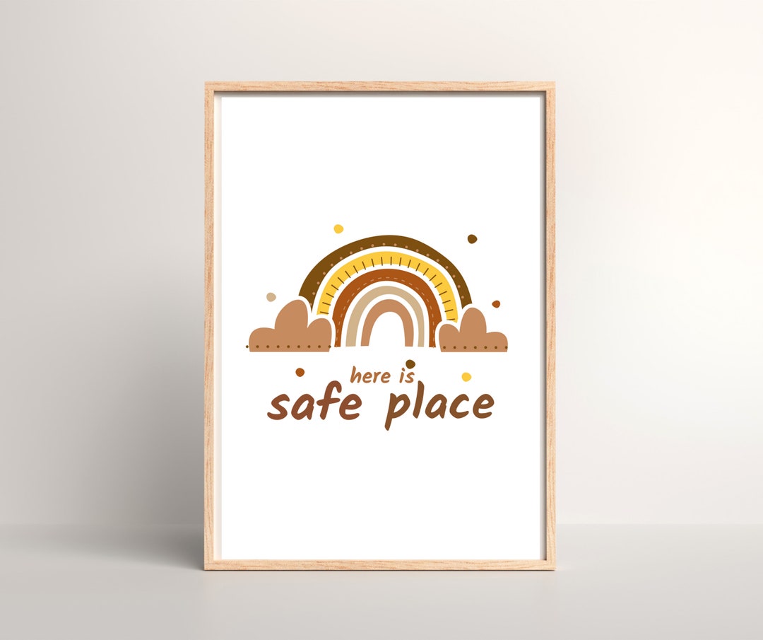 Boho Classroom Decor, Safe Place Print, Boho Teacher Gift, Counselor ...