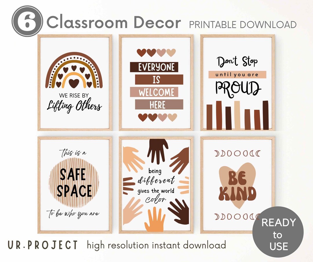 6 Boho Classroom Decor, Classroom Poster, School Quotes, Digital Print ...