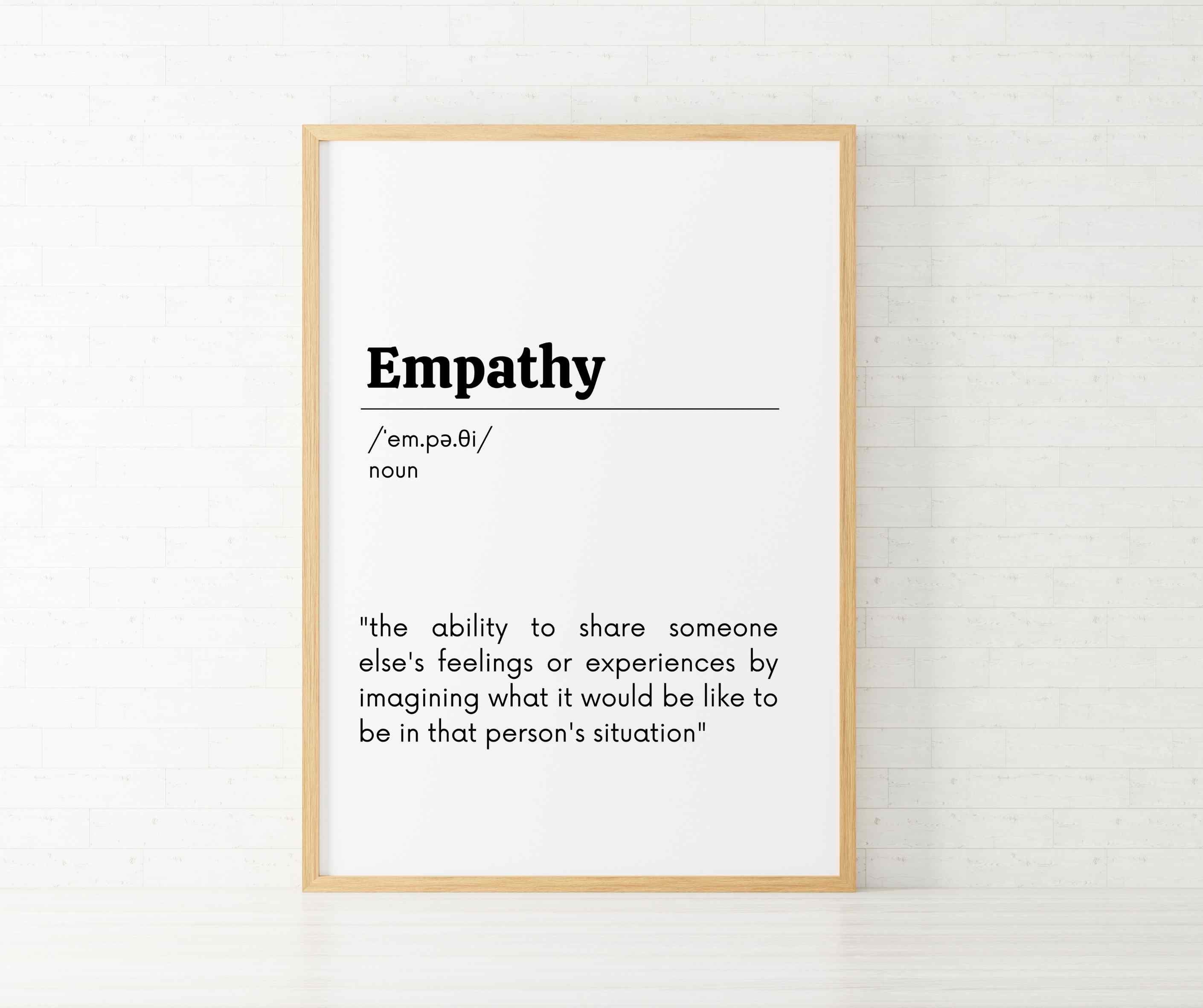 Empathy Definition, Dictionary Poster Social Worker Office Decor ...