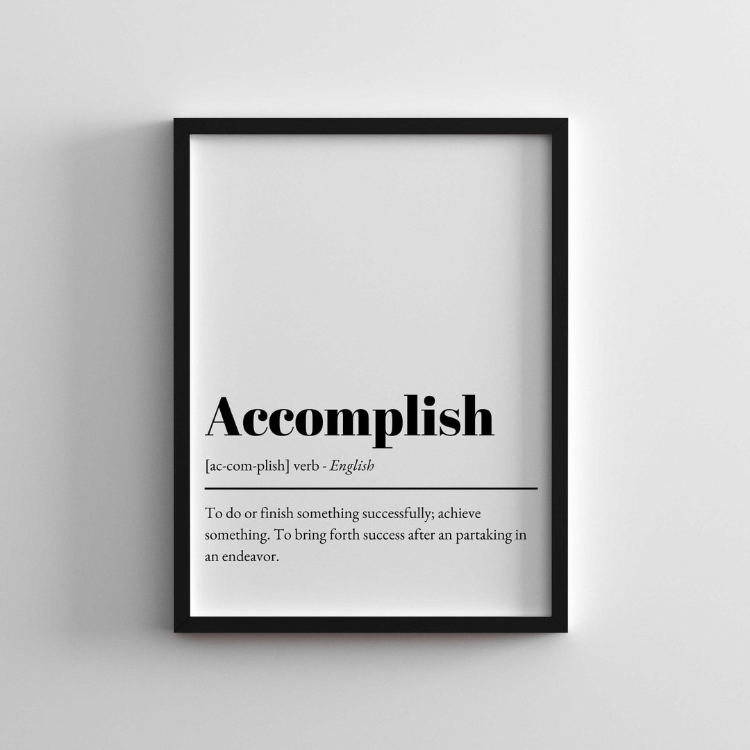 Accomplish Definition, Definitian Wall Art, Office Wall Decor, Office ...