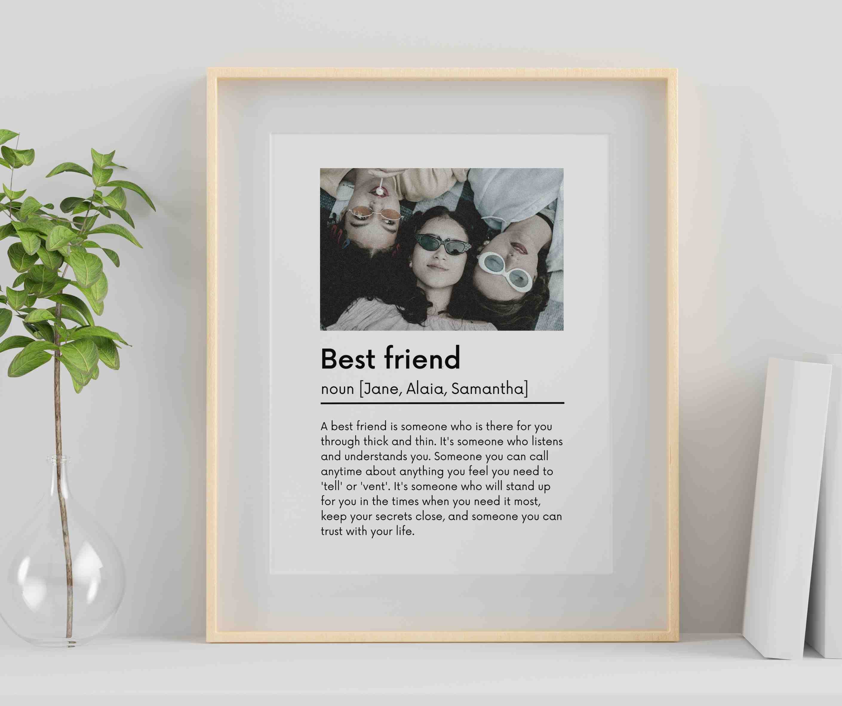 PERSONALIZED Best Friend Gift, Photo Definition Print, Friendship Gift ...