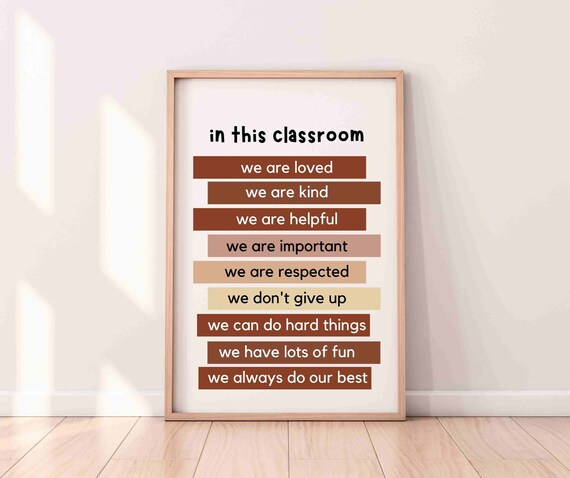 Boho Classroom Decor Affirmations Poster Positive - Etsy
