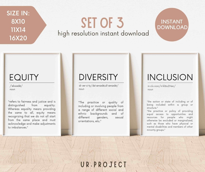 Equity Diversity Inclusion Definition Prints: Social Worker Counselor ...