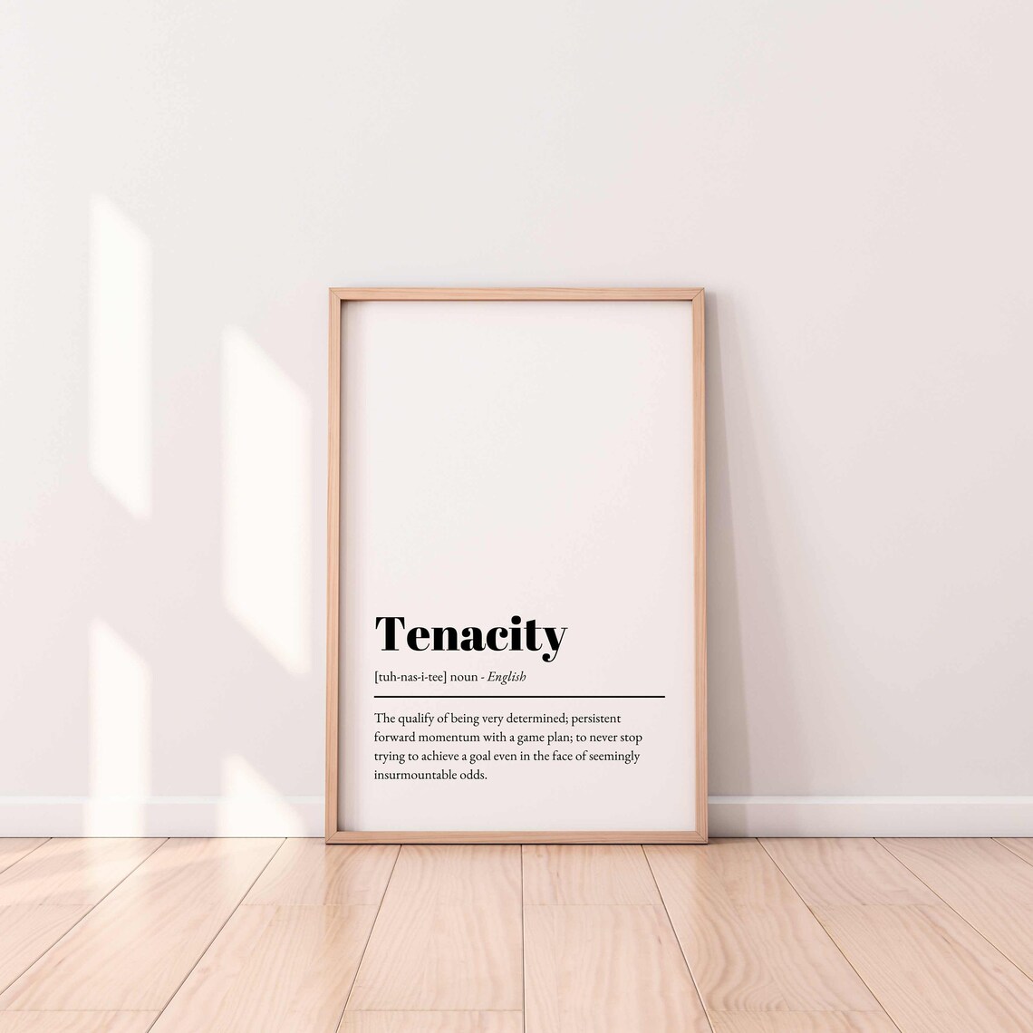 Tenacity Definition Print: Minimalist Office Wall Art (digital Download ...