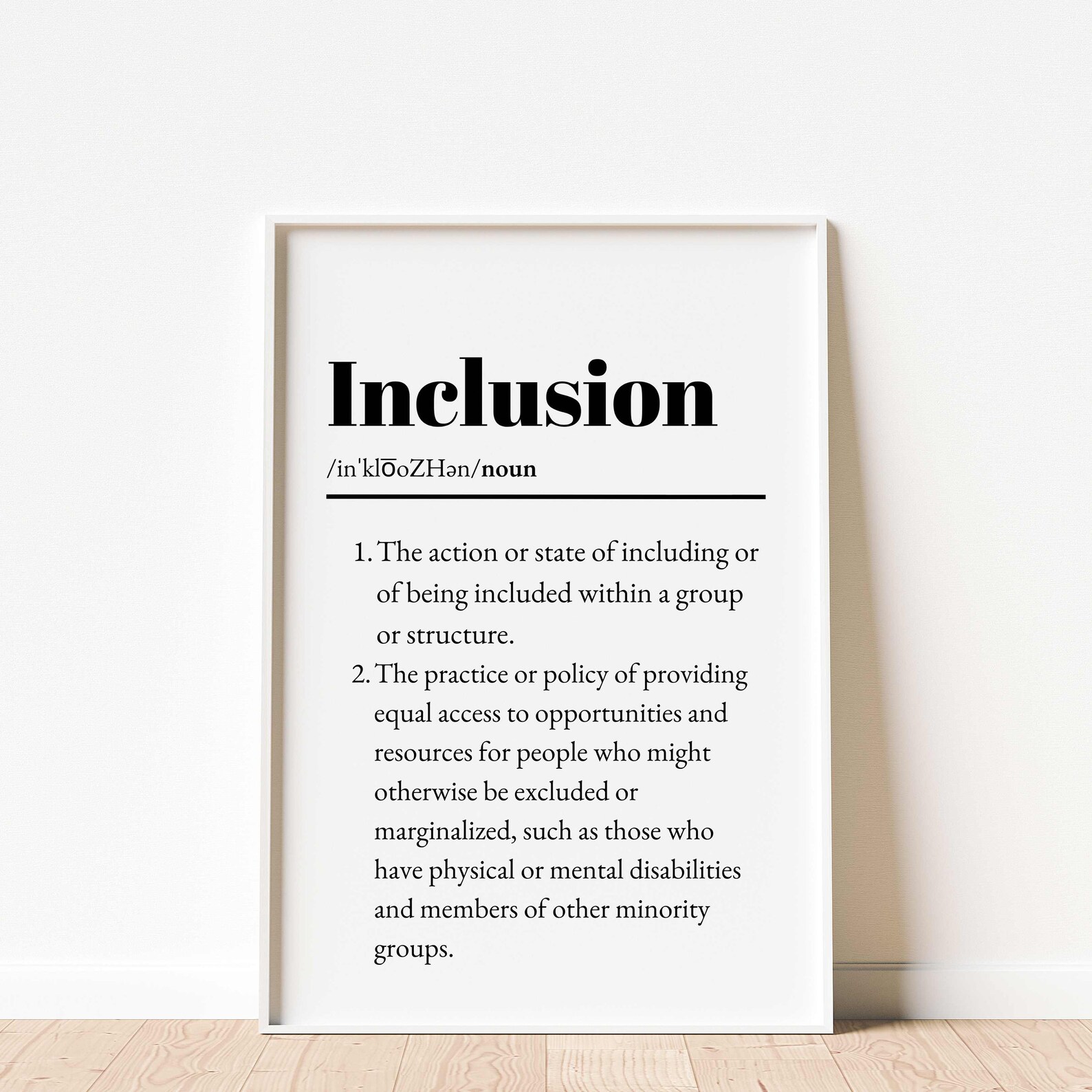 Inclusion Definition, Set of 6, Diversity Equality Inclusion Definition ...
