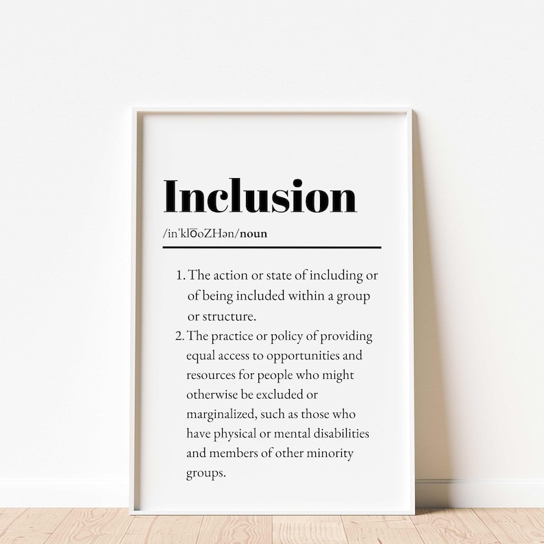 Inclusion Definition, Set of 6, Diversity Equality Inclusion Definition ...
