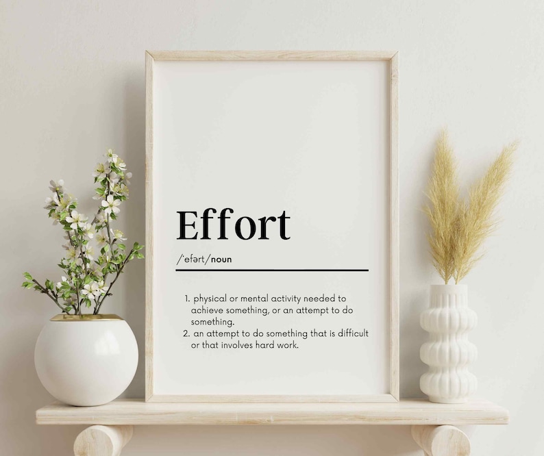 Effort Office Print, Office Wall Art, Definition Printable, Minimalist ...