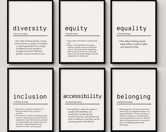 Poster Equity Definition, Set of 3, Diversity Definition, Inclusion ...