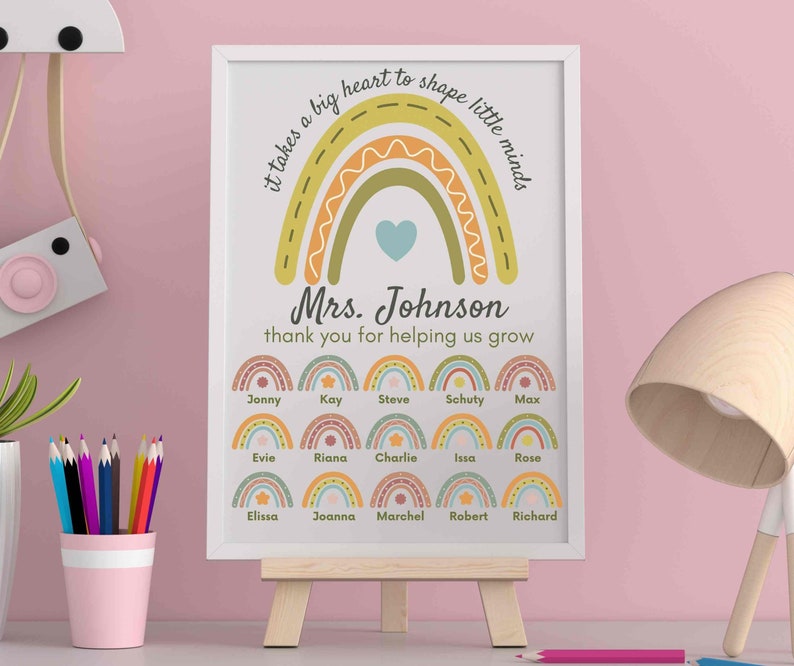 PERSONALIZED Rainbow Teacher Gift, Class Present Gift Ideas, Thank You ...