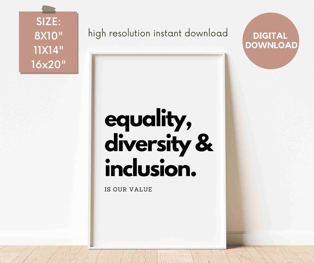 Vielfalt Poster Büro Dekor, minimalistische Büro Dekor, Gleichstellung ...