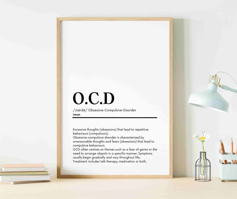 OCD Definition Print: Mental Health Psychology Poster (digital Download ...