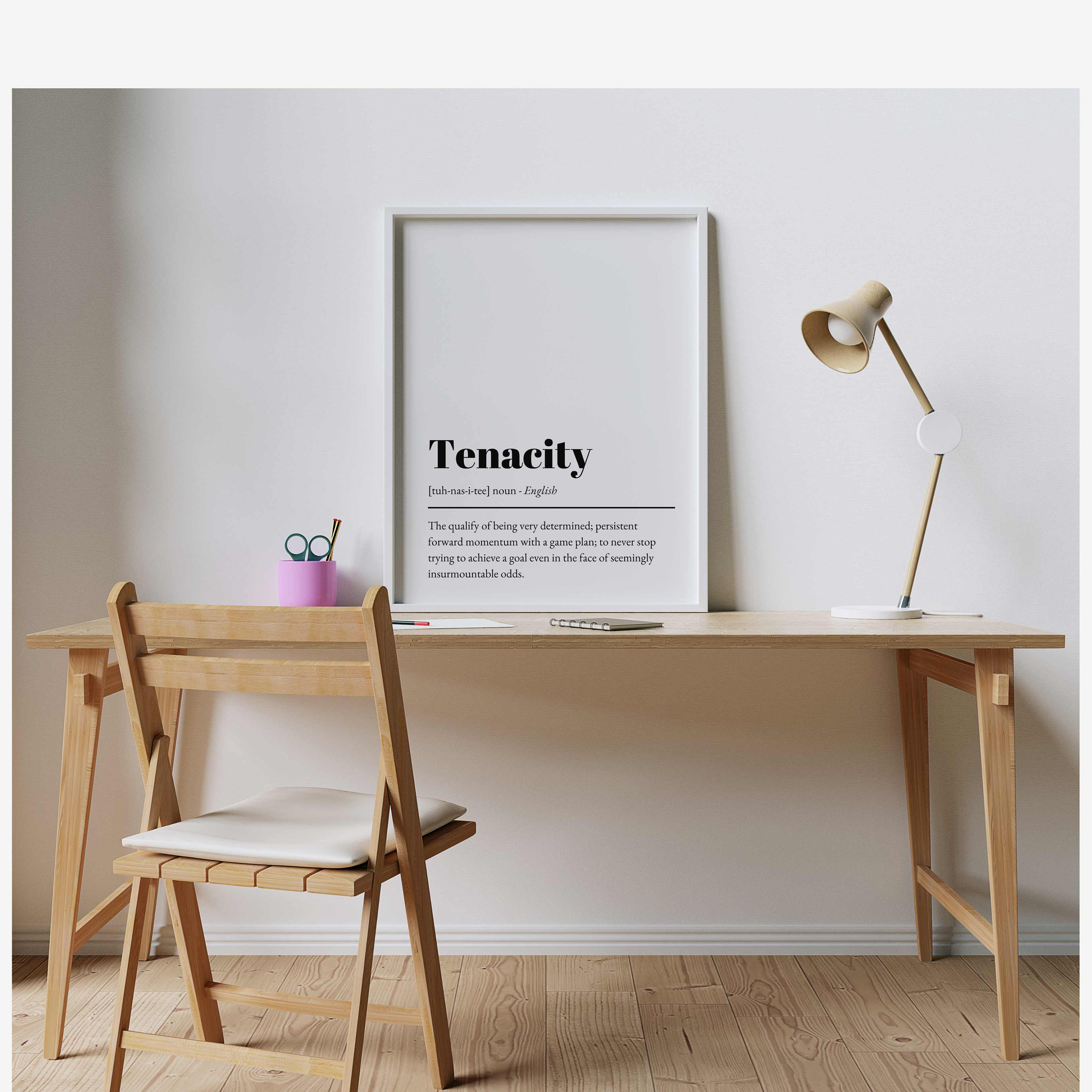 Tenacity Definition Print: Minimalist Office Wall Art (digital Download ...