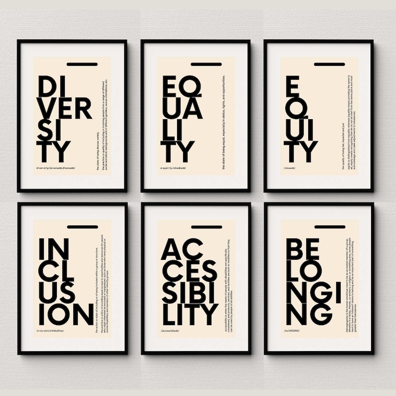 Minimalist Office Decor, Set of 6, Diversity Definition, Equity ...