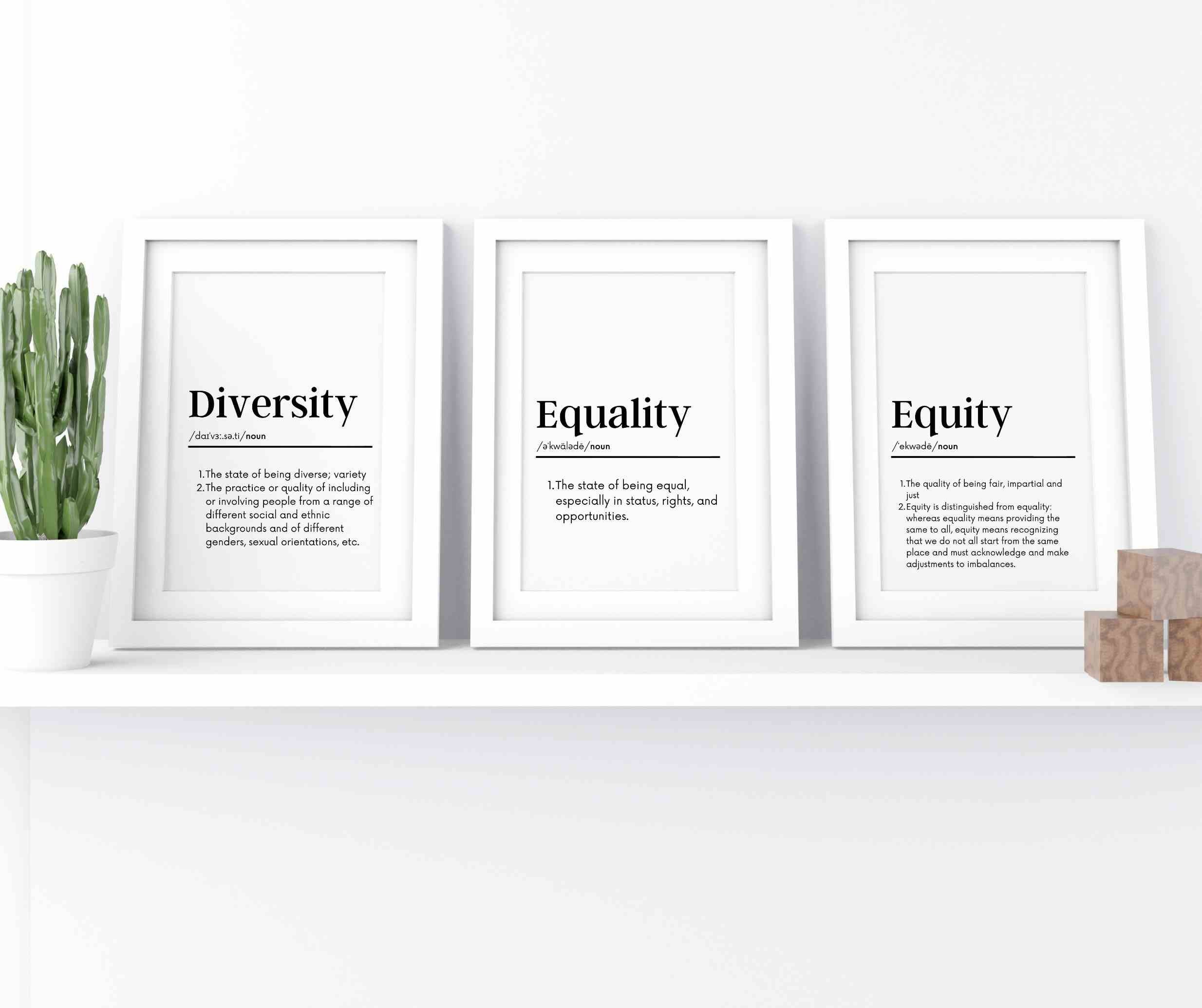 Diversity Definition Set of 6 Equity Equality Inclusion - Etsy