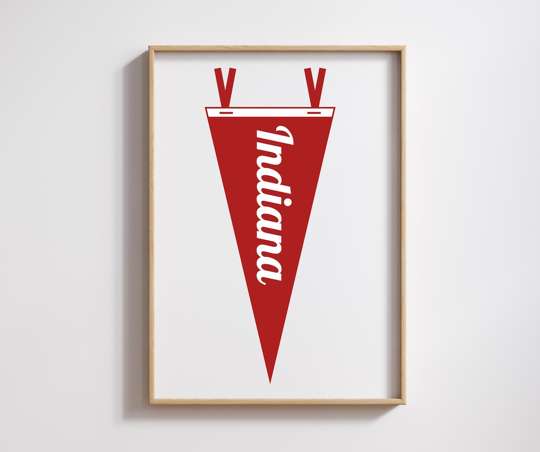 Indiana Pennant, Indiana Student Poster, University Flag, College Dorm ...