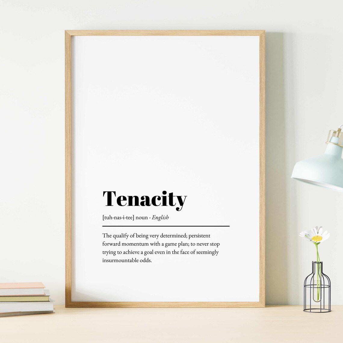 Tenacity Definition Print: Minimalist Office Wall Art (digital Download ...