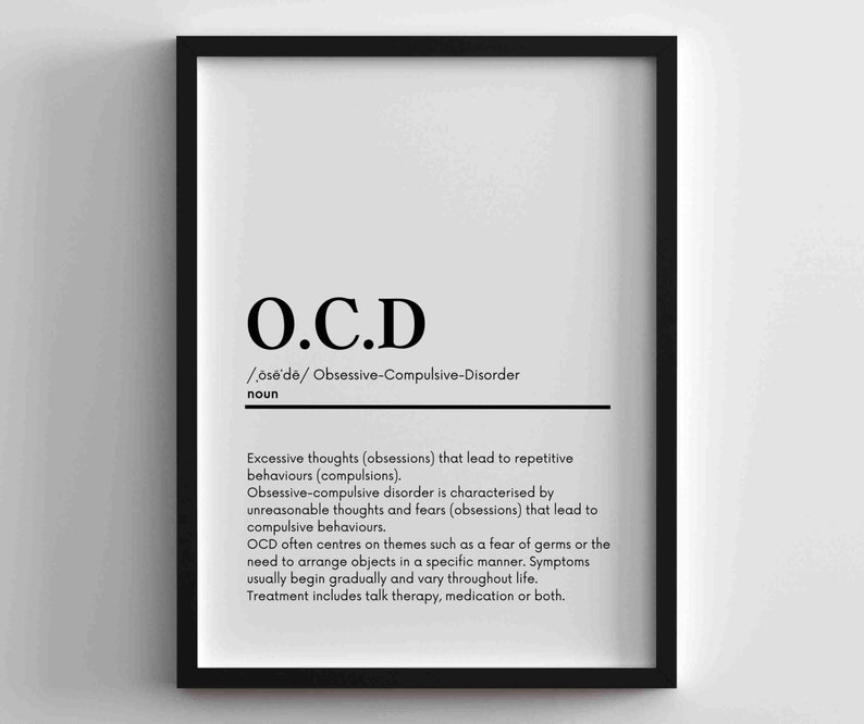 OCD Definition Print: Mental Health Psychology Poster (digital Download ...