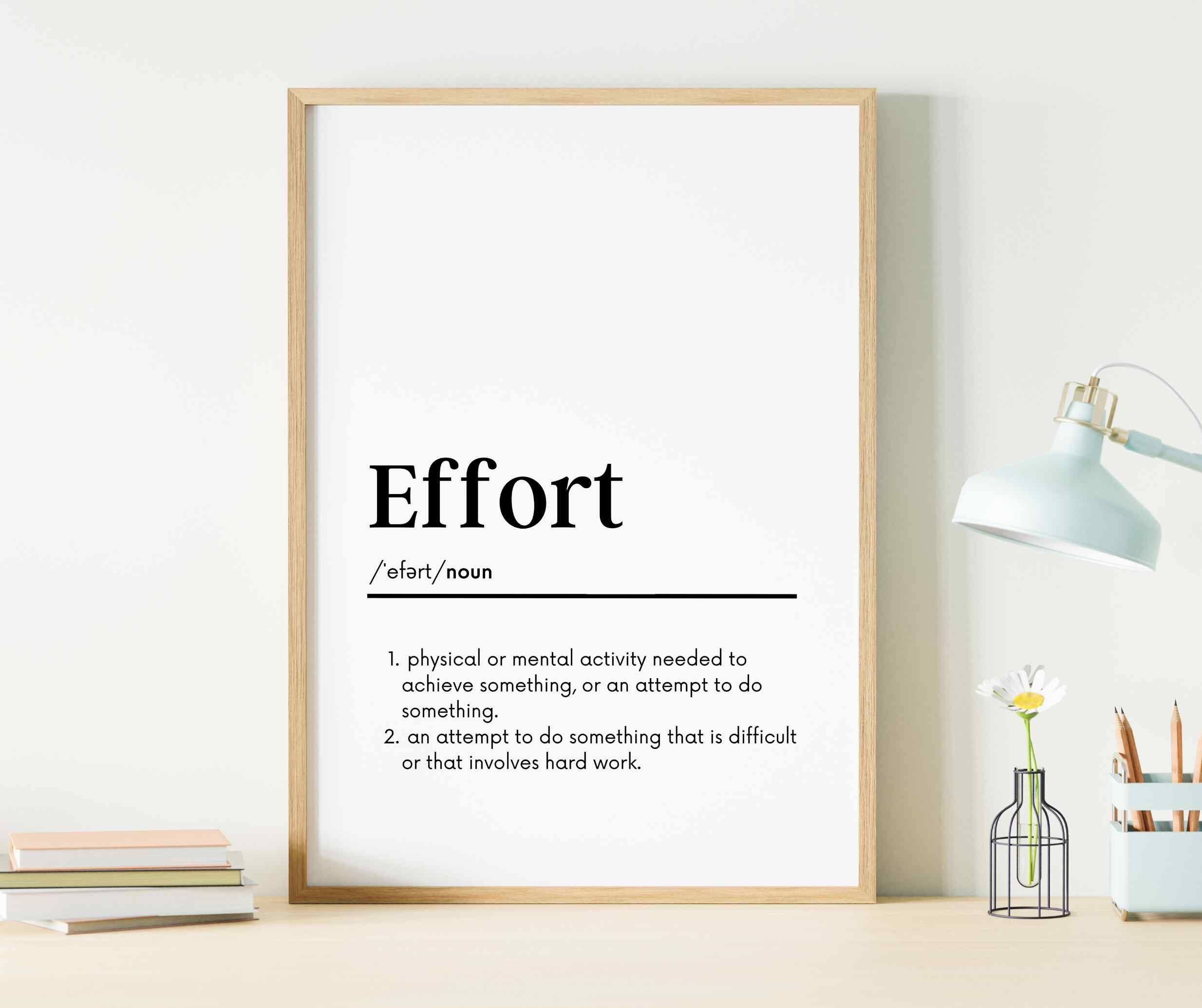 Effort Definition Print: Minimalist Office Wall Art (digital Download ...