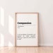 Compassion Definition, Dictionary Poster Social Worker Office Decor ...