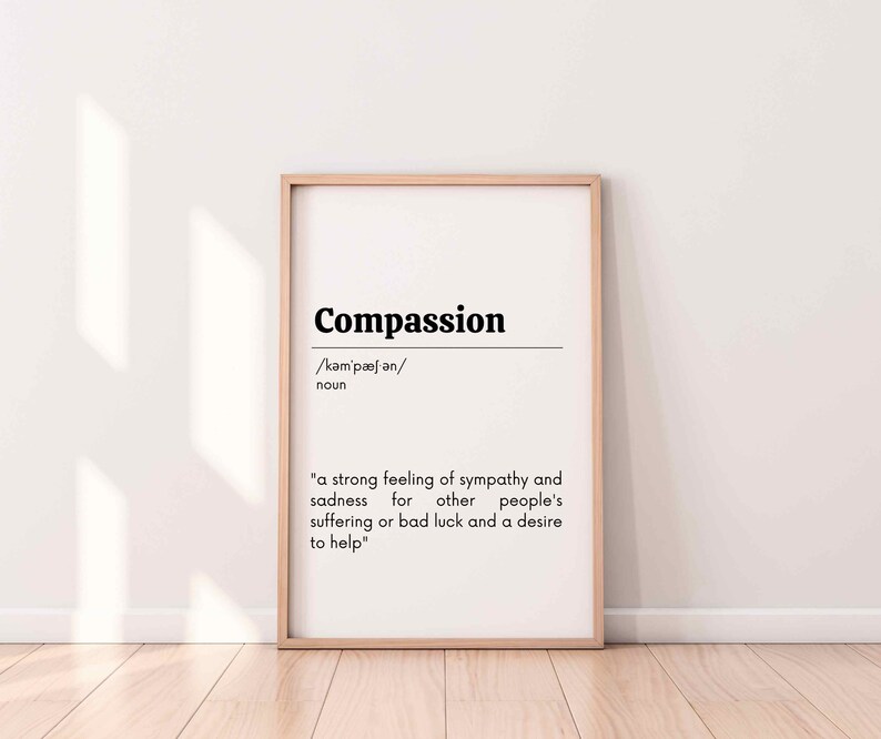 Compassion Definition, Dictionary Poster Social Worker Office Decor ...