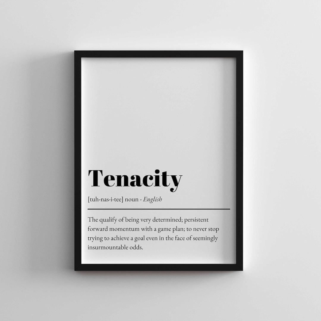 Tenacity Definition Print: Minimalist Office Wall Art (digital Download ...