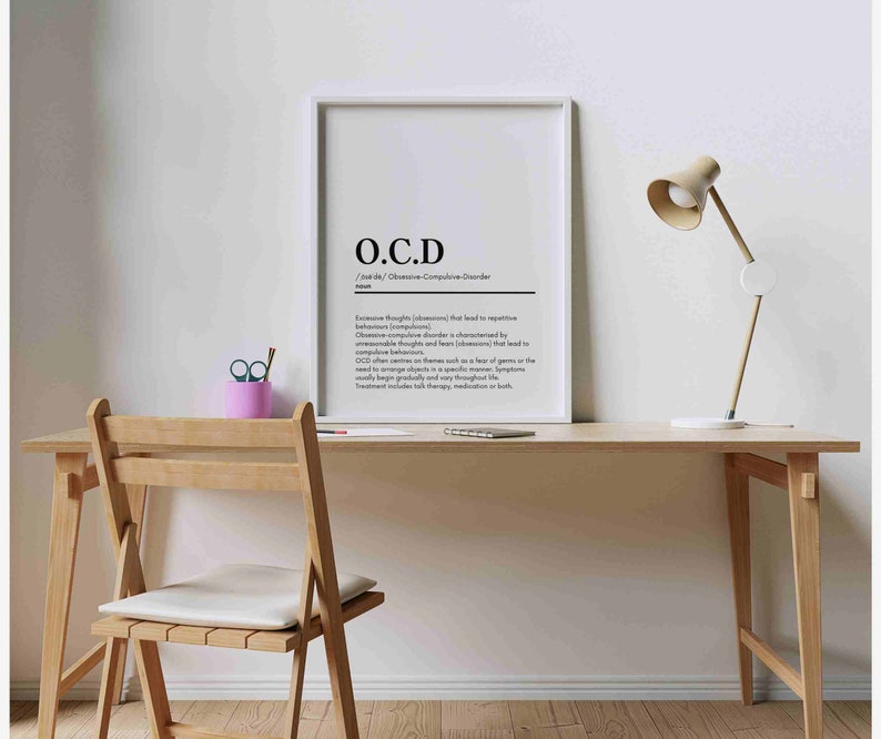 OCD Definition Print: Mental Health Psychology Poster (digital Download ...