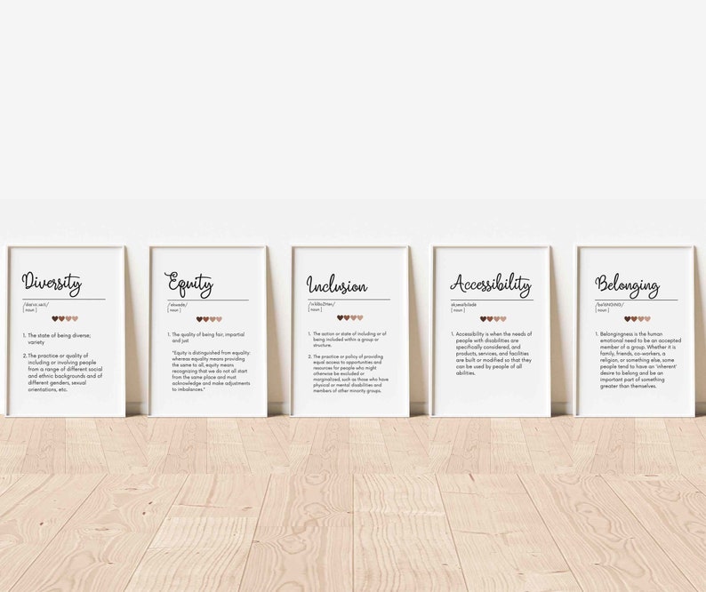 Equity Definition, Set of 5, Diversity Equality Inclusion Definition ...