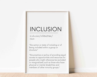 Inclusion Wall Art - Etsy