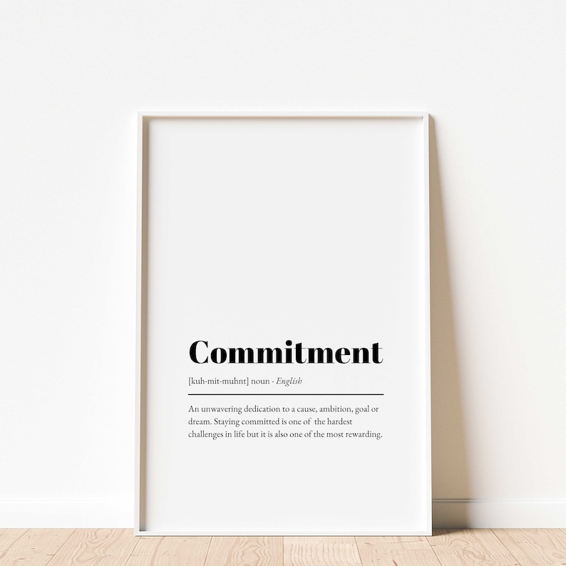 Commitment Definition, Definitian Wall Art, Office Wall Decor, Office ...