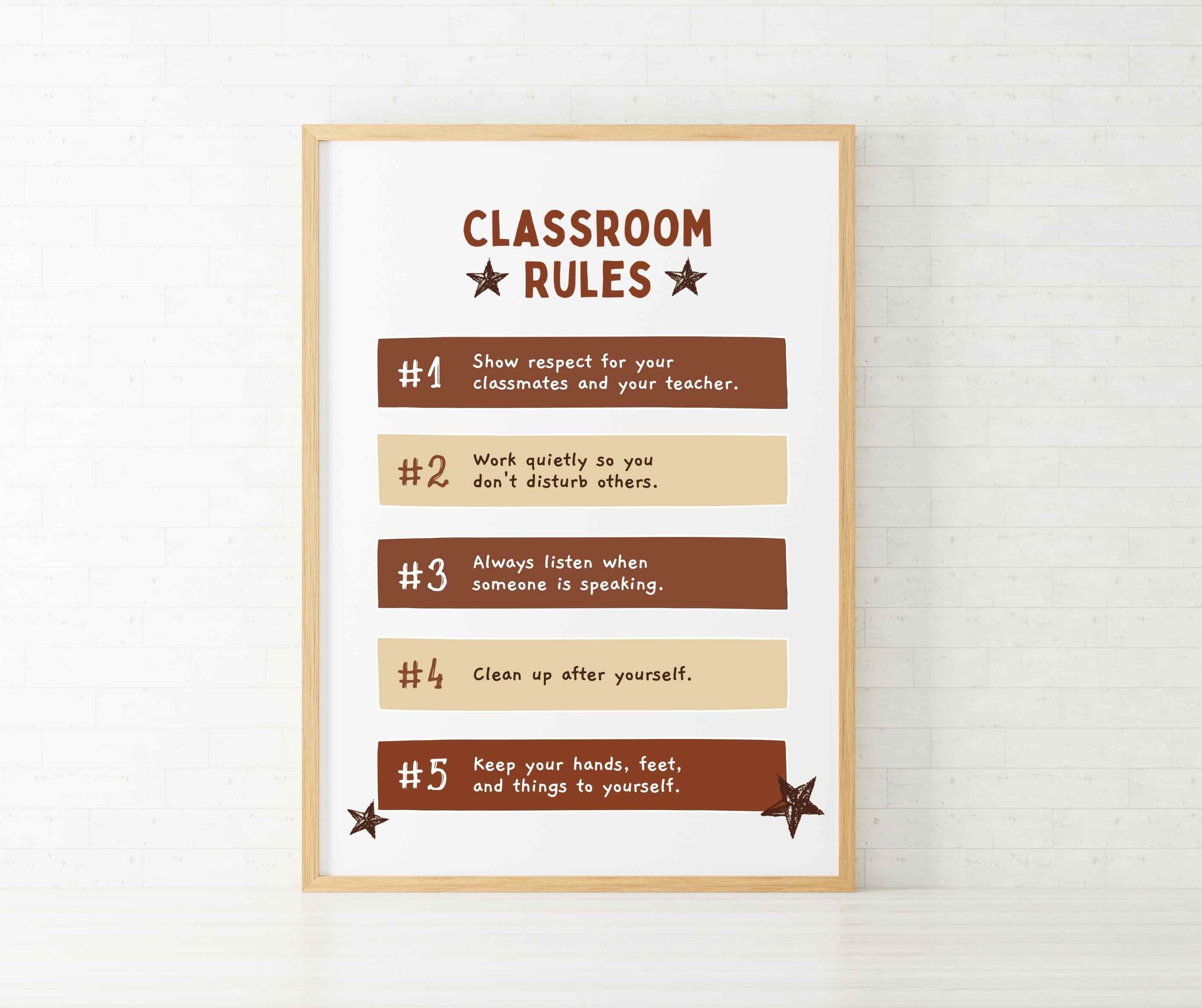 Classroom Rules, Boho Classroom Decor, Boho Teacher Gift, Daily ...