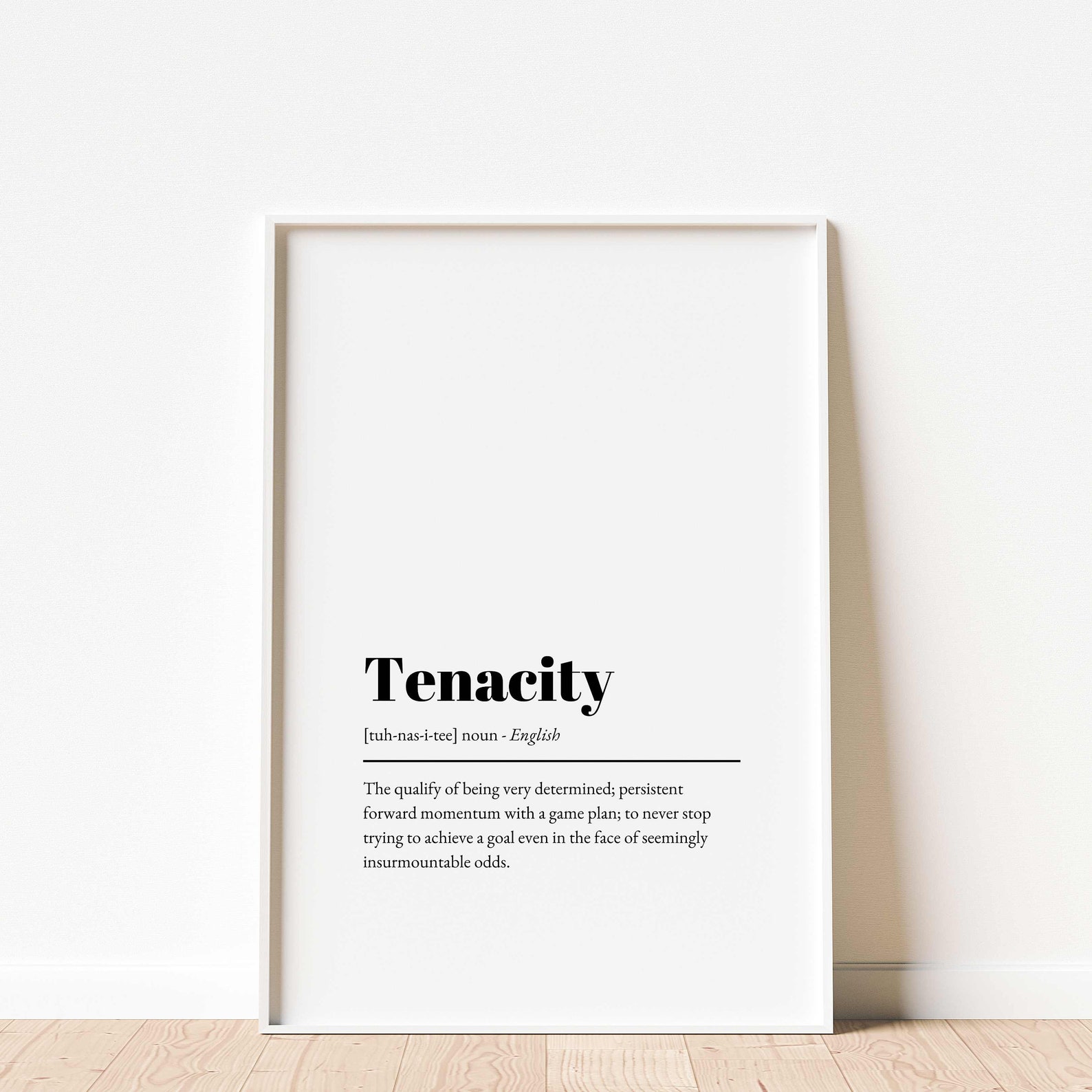 Tenacity Definition Print: Minimalist Office Wall Art (digital Download ...