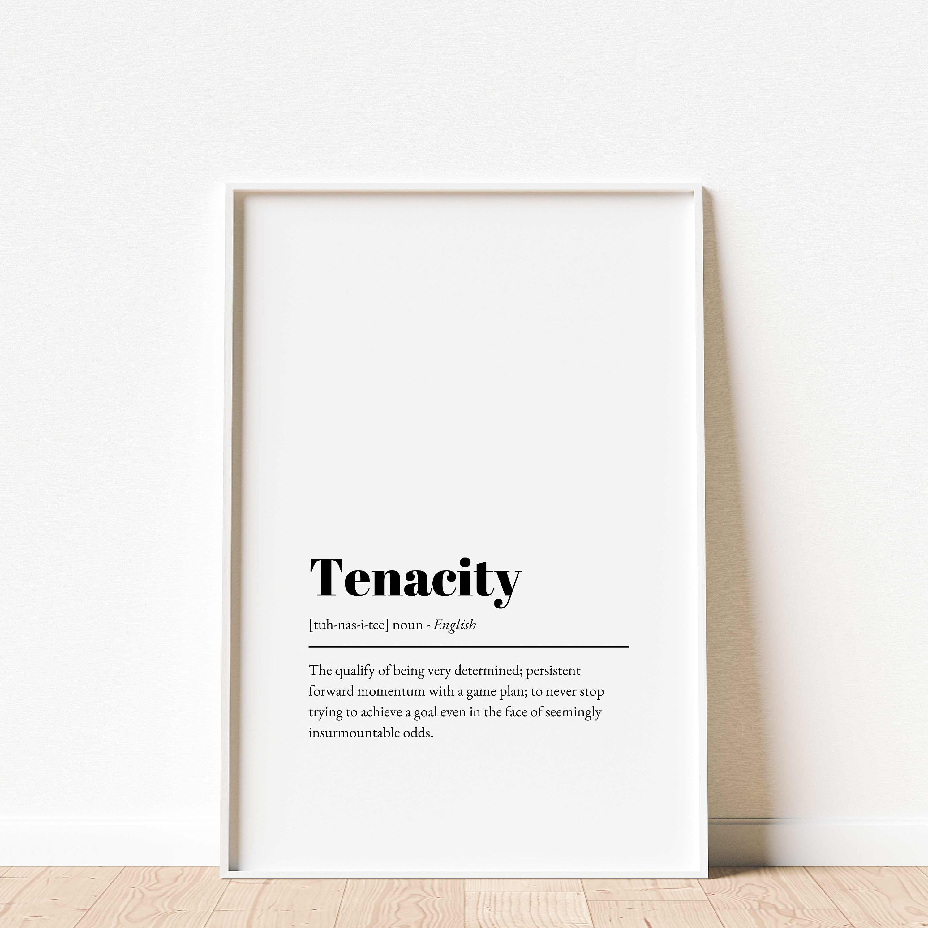 Tenacity Definition Print: Minimalist Office Wall Art (digital Download ...