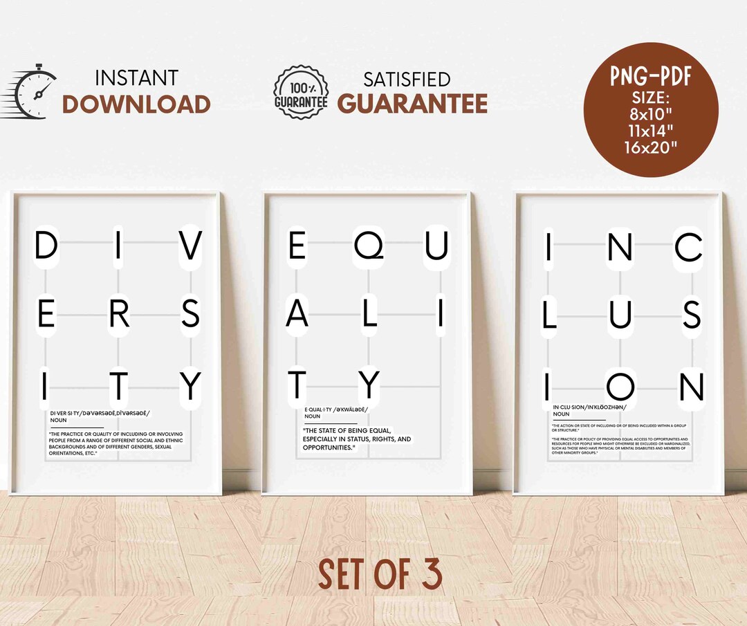 Diversity Definition, Equality Poster, Inclusion Print, BLM Art Print ...