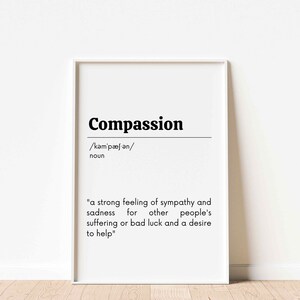 Compassion Definition, Dictionary Poster Social Worker Office Decor ...