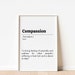 Compassion Definition, Dictionary Poster Social Worker Office Decor ...