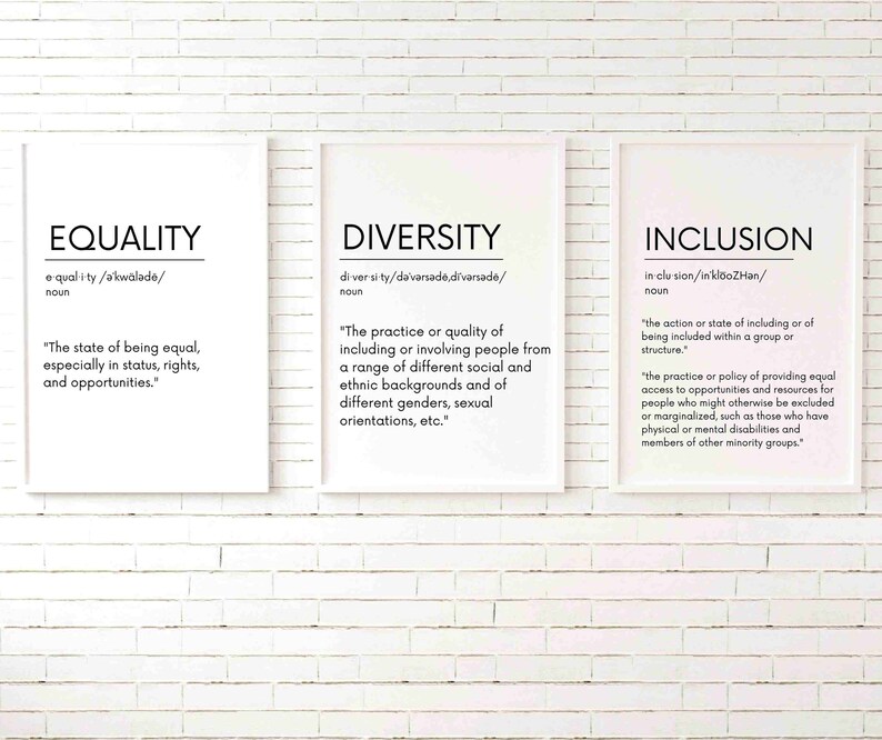 Equality Diversity Inclusion Definition Prints: Counselor Office Decor ...