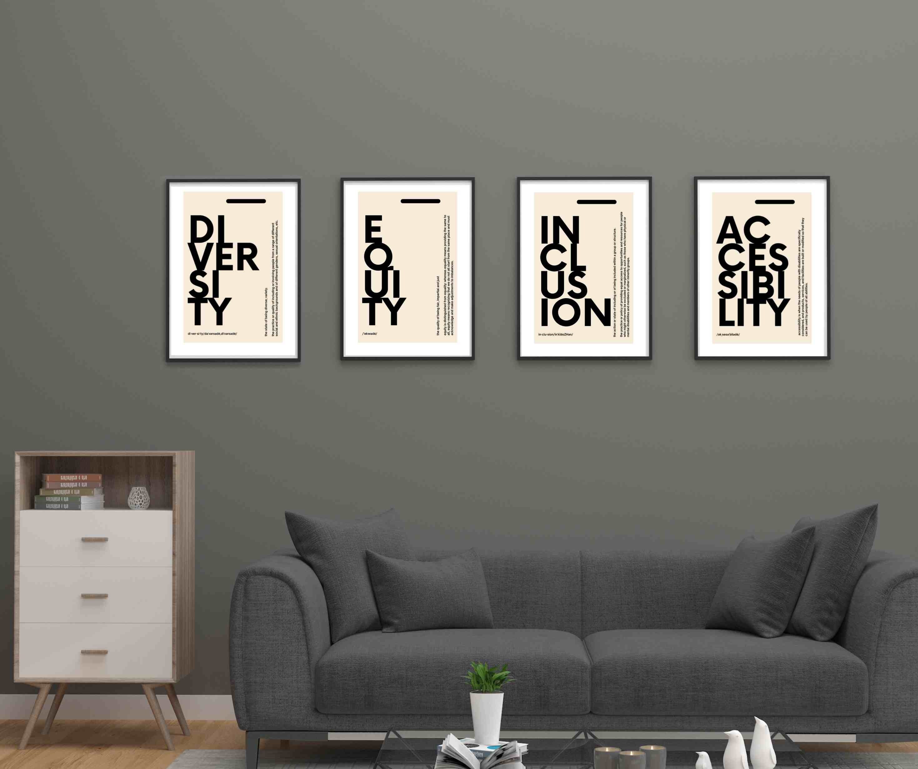 Minimalist Office Decor, Set of 4, Diversity Definition, Equity ...